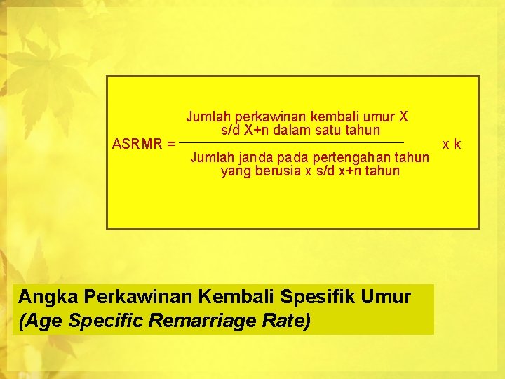 UKURAN PERKAWINAN PERCERAIAN Nurul Fitriyah S KM MPH