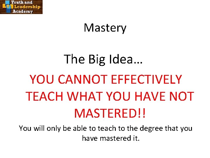 Leadership Training Mastery Learning to be the best