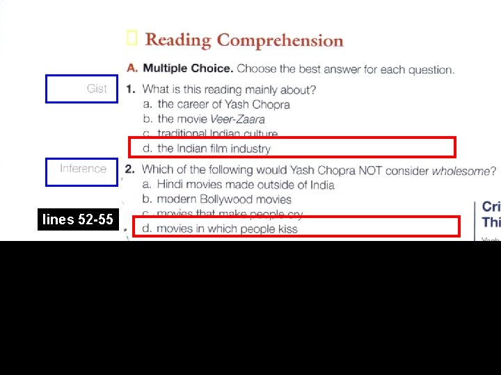 Students scan the reading passage to check their