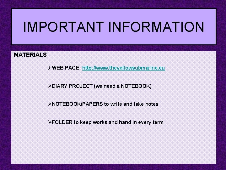 IMPORTANT INFORMATION CLASS DISTRIBUTION Rocky racoons lab Classroom