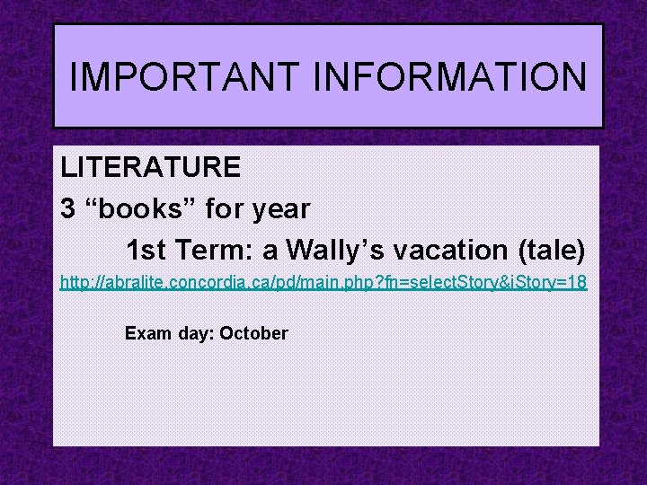 IMPORTANT INFORMATION CLASS DISTRIBUTION Rocky racoons lab Classroom