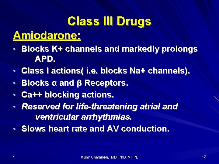 Antiarrhythmic Drugs Types of Cardiac Arrhythmias Abnormalities of