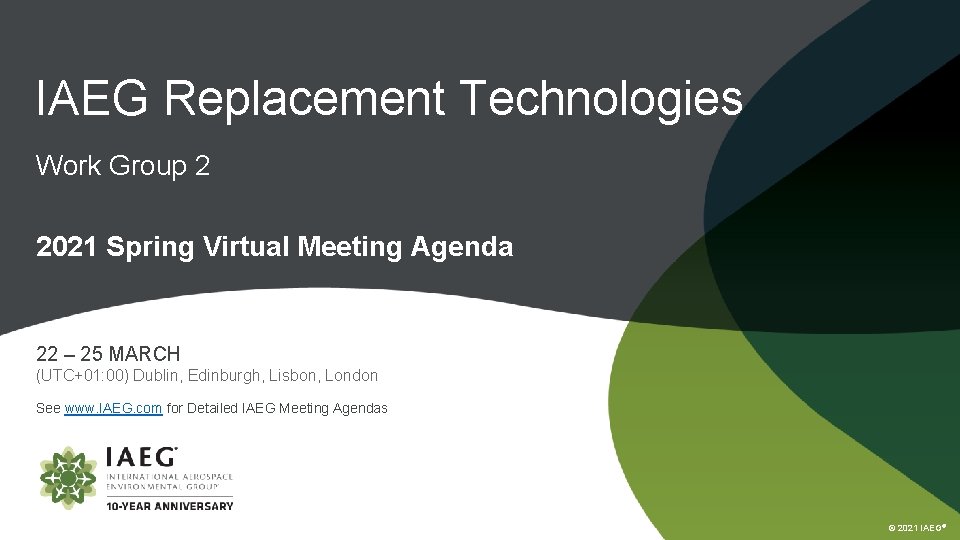 IAEG Replacement Technologies Work Group 2 2021 Spring