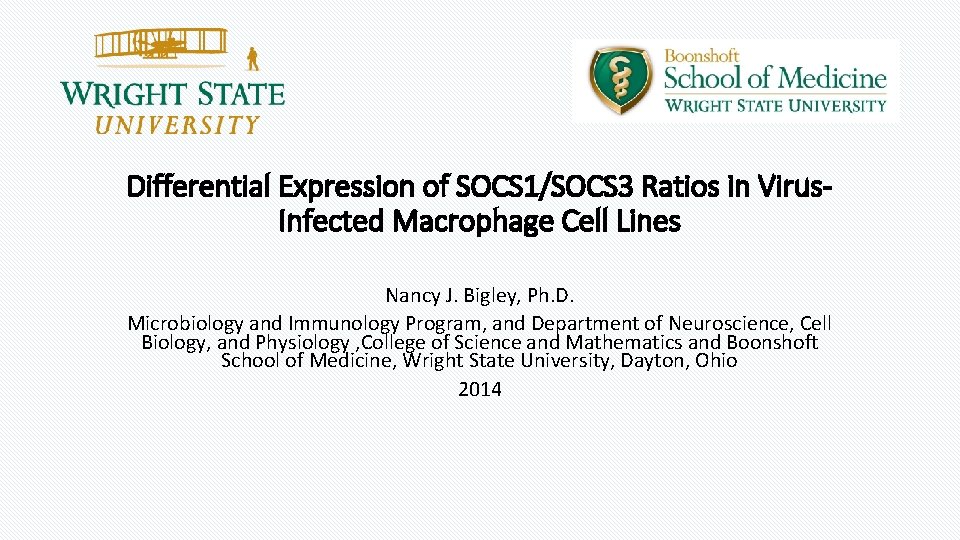 Differential Expression of SOCS 1SOCS 3 Ratios in