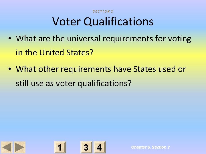 Magruders American Government CHAPTER 6 Voters and Voter