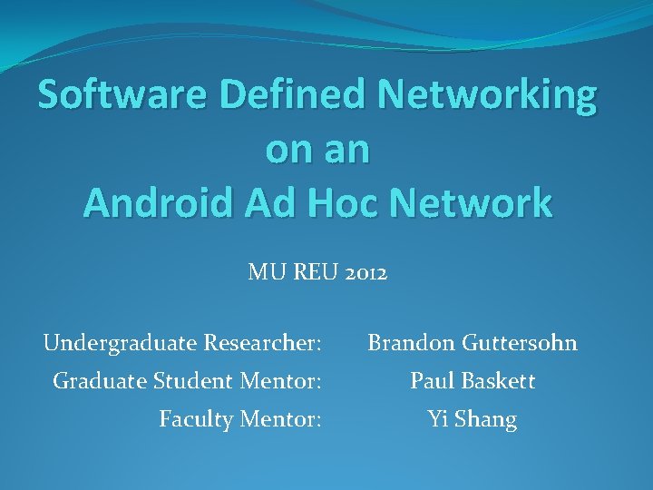 Software Defined Networking on an Android Ad Hoc