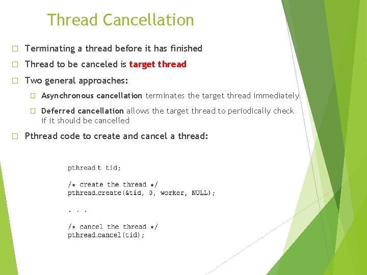 Threading Issues Threading Issues Semantics of fork and