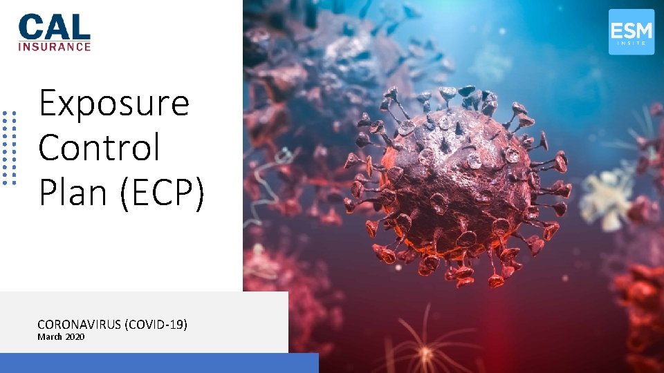 Exposure Control Plan ECP CORONAVIRUS COVID19 March 2020