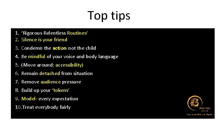 Behaviour Management AimIntentionObjective How do we develop enhance