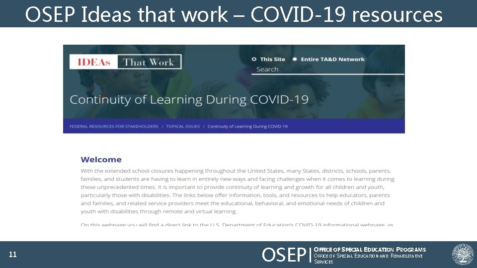 OSEP UPDATES FOR THE 20202021 SCHOOL YEAR LAURIE