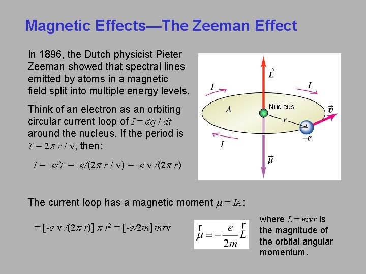 CHAPTER 7 Review The Hydrogen Atom Orbital Angular