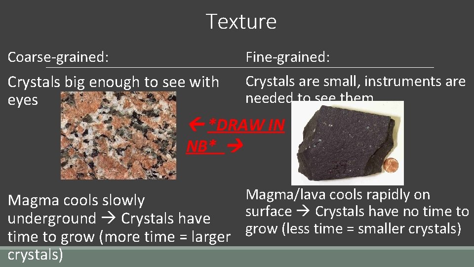 Igneous Rocks Rock A group of minerals bound