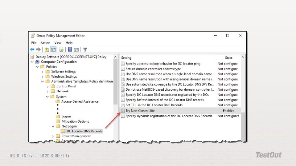 PLAN ACTIVE DIRECTORY TESTOUT SERVER PRO 2016 IDENTITY