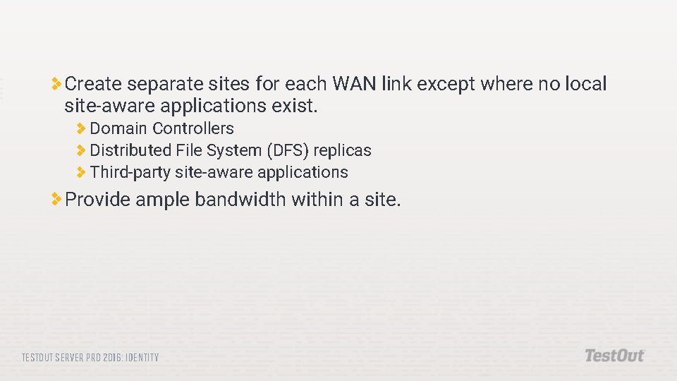 PLAN ACTIVE DIRECTORY TESTOUT SERVER PRO 2016 IDENTITY