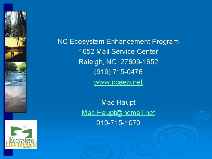 North Carolina Ecosystem Enhancement Program EEP CVSEEP Vegetation