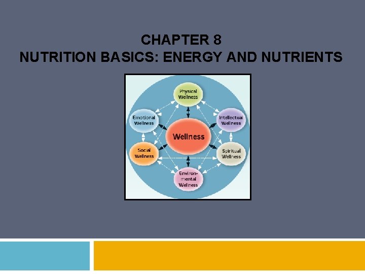 CHAPTER 8 NUTRITION BASICS ENERGY AND NUTRIENTS COMING