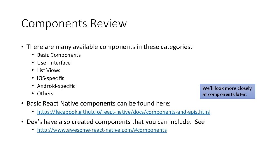 React native JSX components and props An overview