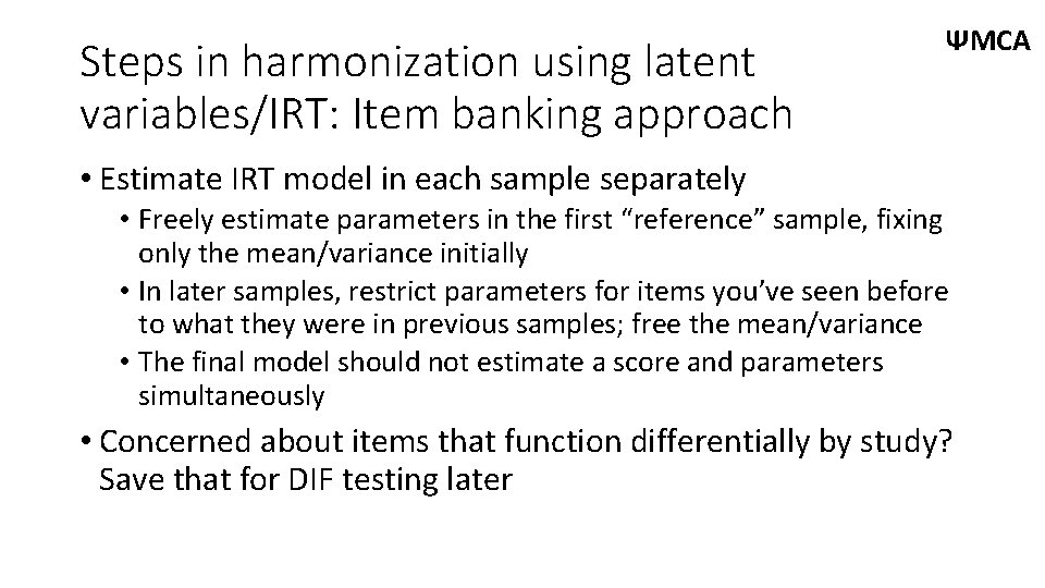 Some Methods for Statistical Harmonization A fantastically brief