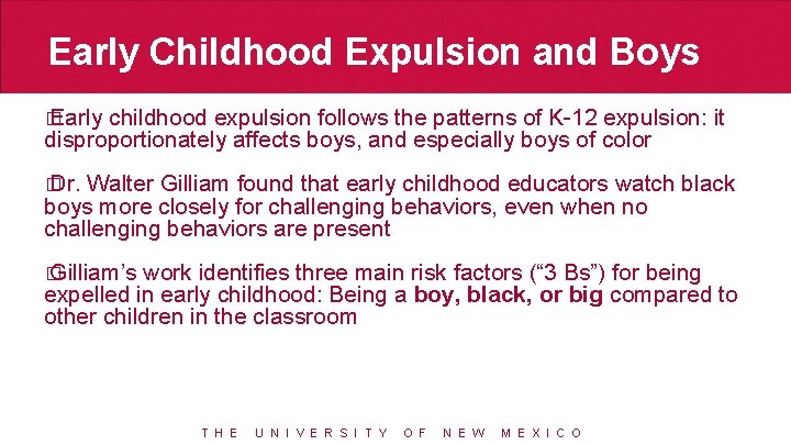 Challenging Behavior and Disenrollment in Early Childhood Results