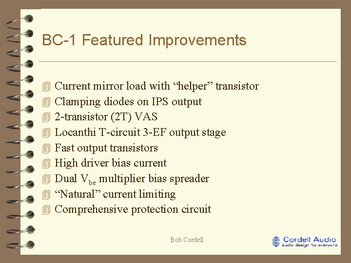 Motivation for the BC1 Amplifier 4 Unsophisticated amplifier