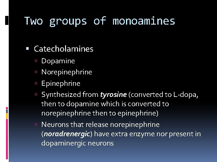 NEUROTRANSMITTERS AND NEUROPHARMACOLOGY Neurotransmitter substances the ...