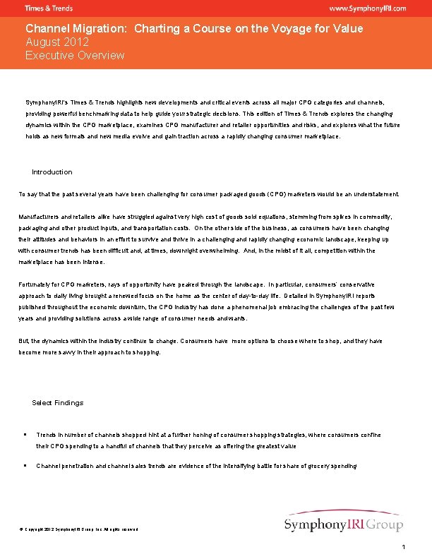Channel Migration Charting a Course on the Voyage