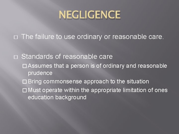 CHAP 3 LEGAL CONCERNS AN RELATED ISSUES Liability