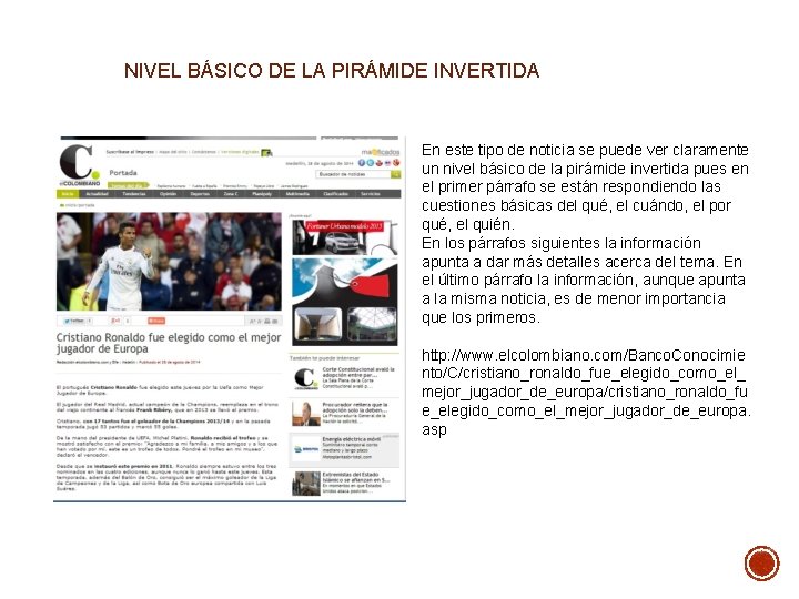 La pirmide invertida NIVEL BSICO DE LA PIRMIDE