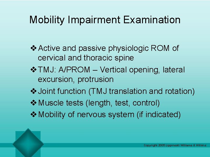 Chapter 23 The Temporomandibular Joint Copyright 2005 Lippincott