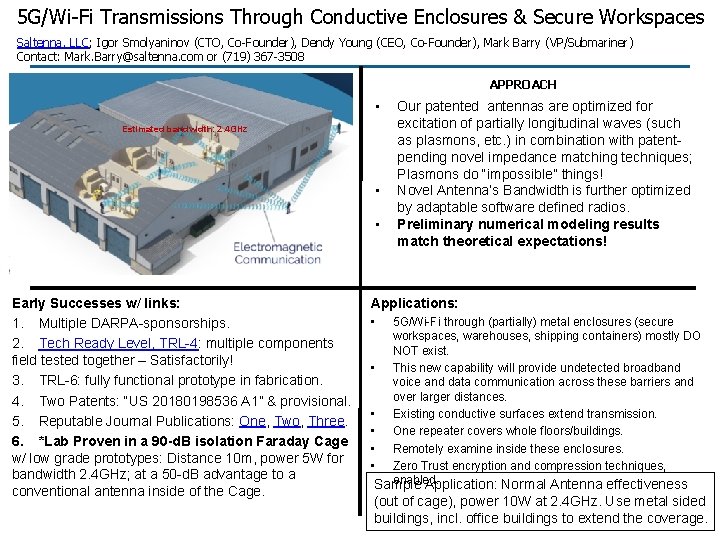 5 GWiFi Transmissions Through Conductive Enclosures Secure Workspaces
