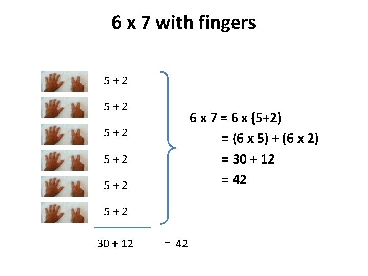 Picturing Multiplication 52 from repeated addition 0 x