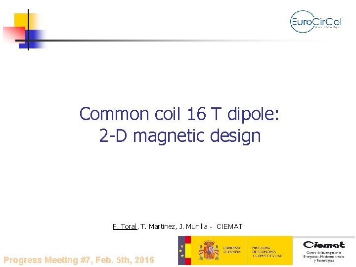 Common coil 16 T dipole 2 D magnetic