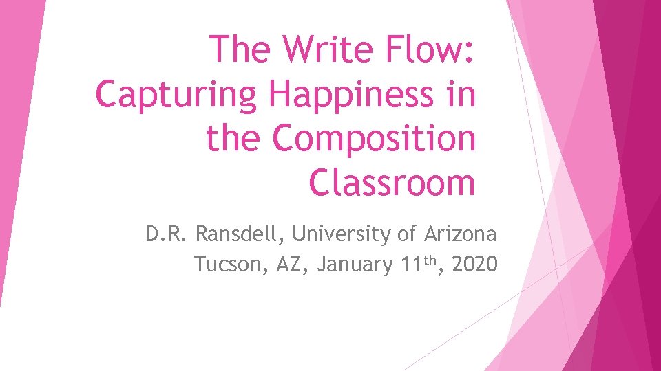 The Write Flow Capturing Happiness in the Composition