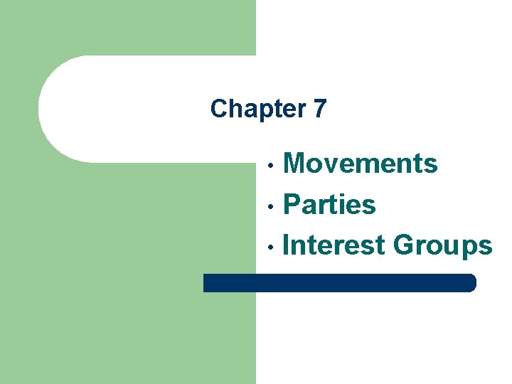 Chapter 7 Movements Parties Interest Groups 1 The