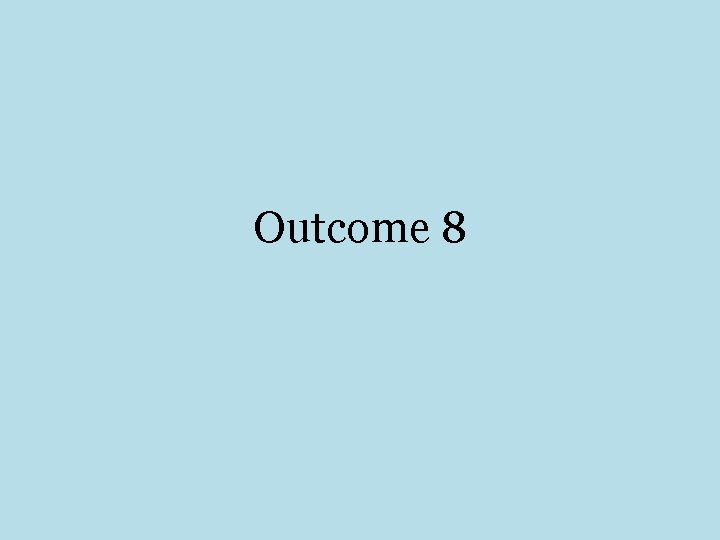 Outcome 8 MY SCORE Components Unit Outcome EIIH