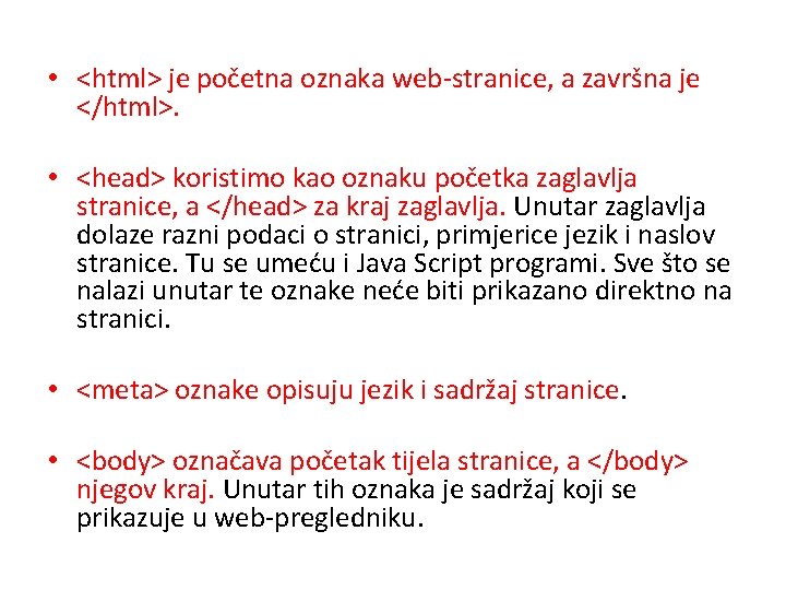 Izrada webstranica HTML kd 1 to je HTML