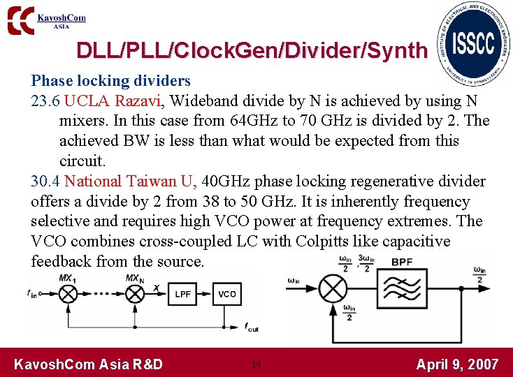 ISSCC 2007 trends RFID reader Beamforming Digital assisted