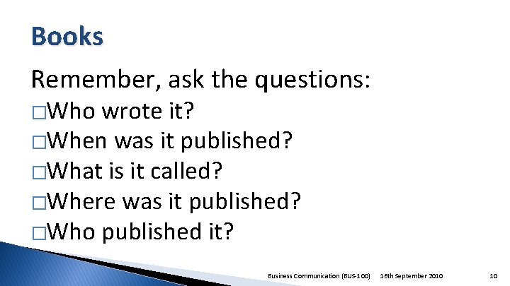 Business Communication Lecturer Gareth Jones Revision Class Agenda