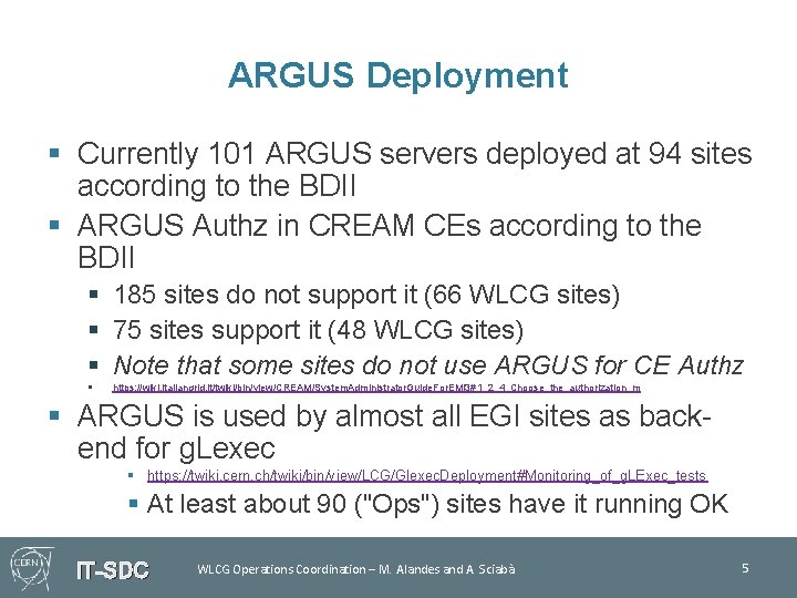 ARGUS support Maria Alandes Andrea Sciab ITSDC On