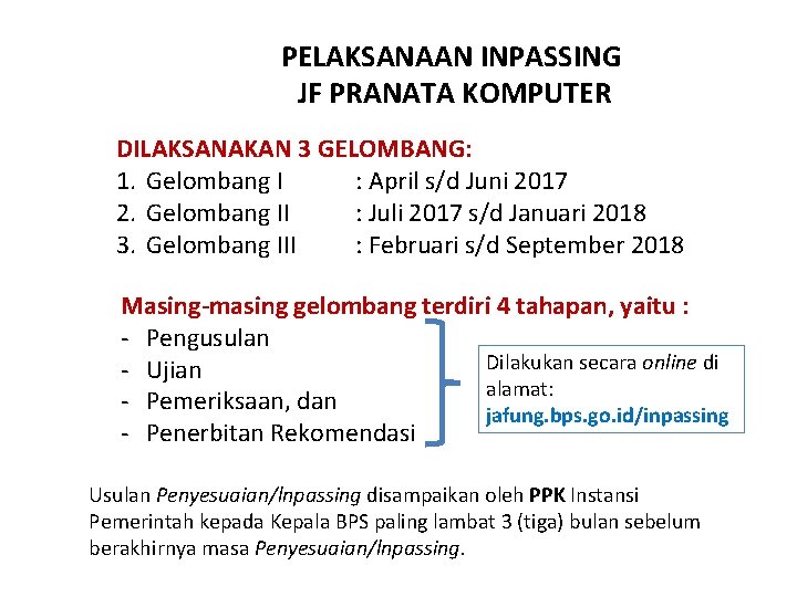 PENGANGKATAN JABATAN FUNGSIONAL PRANATA KOMPUTER Pengangkatan PNS Dlm