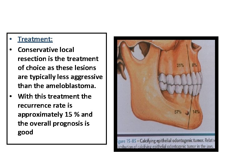 Treatment Treatment range from simple enucleation and curretage