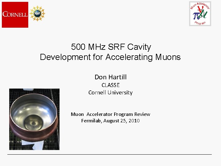 500 MHz SRF Cavity Development for Accelerating Muons
