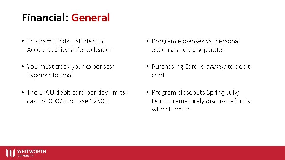 OFF CAMPUS PROGRAMS JANMAY 2020 PROGRAM LEADER BRIEFING