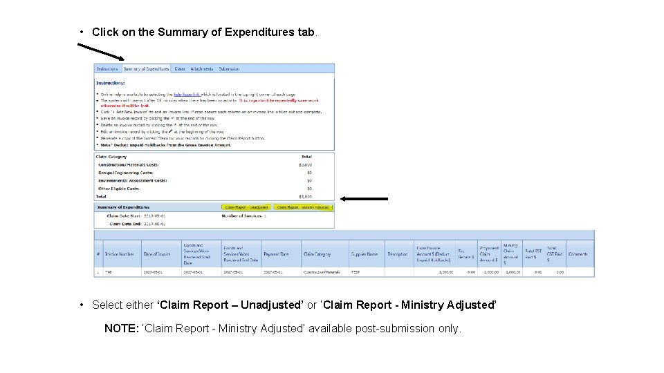 Capital Infrastructure Claims Process Post Claim Submission Reports
