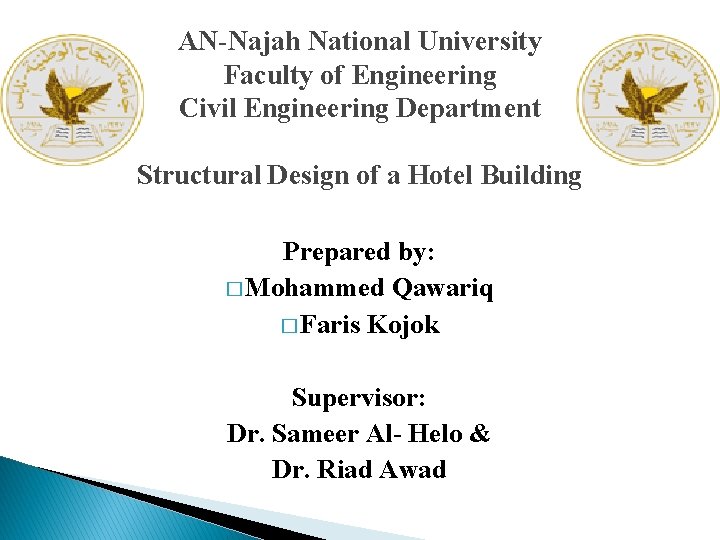 ANNajah National University Faculty of Engineering Civil Engineering