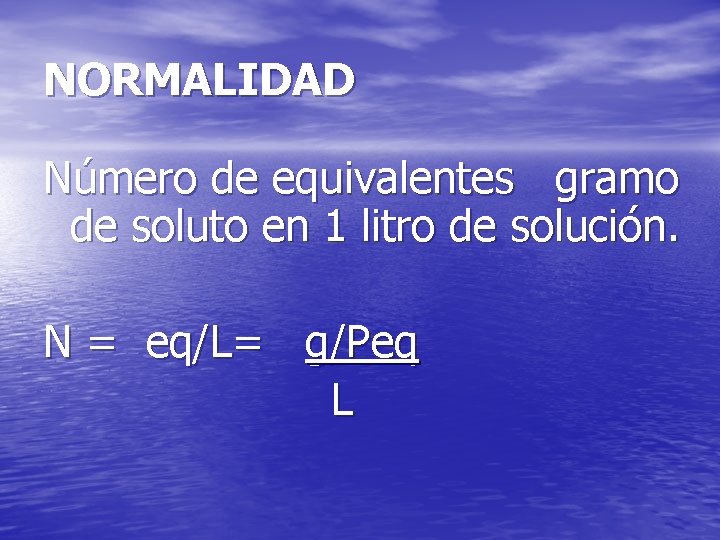 MEDIDAS QUMICAS DE CONCENTRACIN DE SOLUCIONES MOLARIDAD M