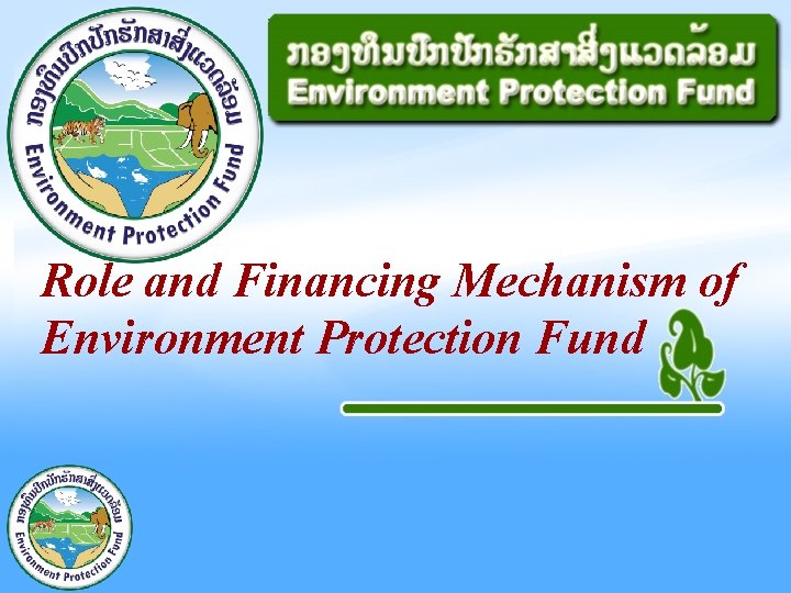 Role and Financing Mechanism of Environment Protection Fund