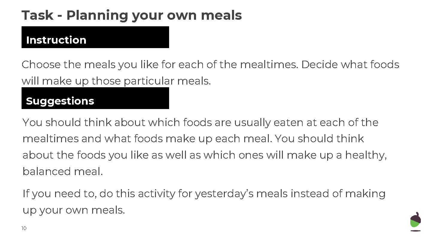 Numeracy Time Building Understanding Lesson 4 Sequencing meals