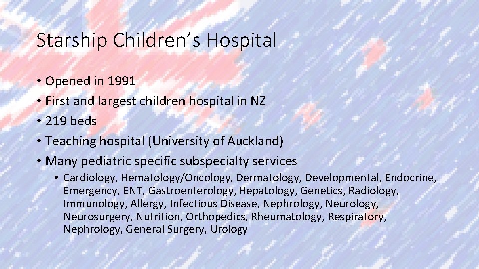 Pediatric Surgery Starship Childrens Hospital Auckland New Zealand