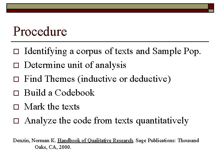 Content Analysis Presented by Eric S Riley What